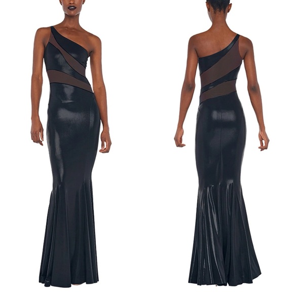 Norma Kamali | Dresses | Nwt Norma Kamali Snake Mesh Fishtail Gown One ...